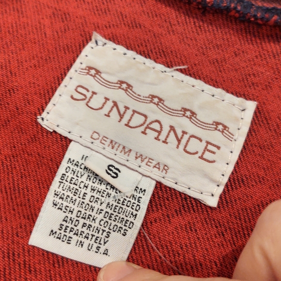 Sundance | Jackets & Coats | Vintage Sundance Red Acid Wash Denim Jean ...
